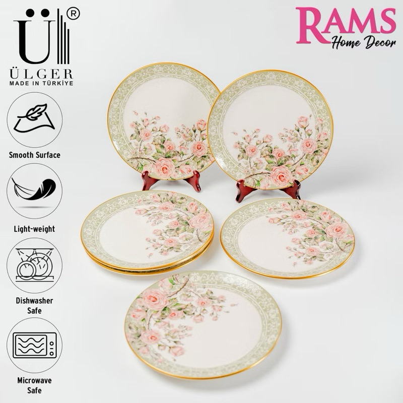 Ulger 6 Pcs High Quality Porcelain Dinner Plate / Soup Plate / Dessert ...