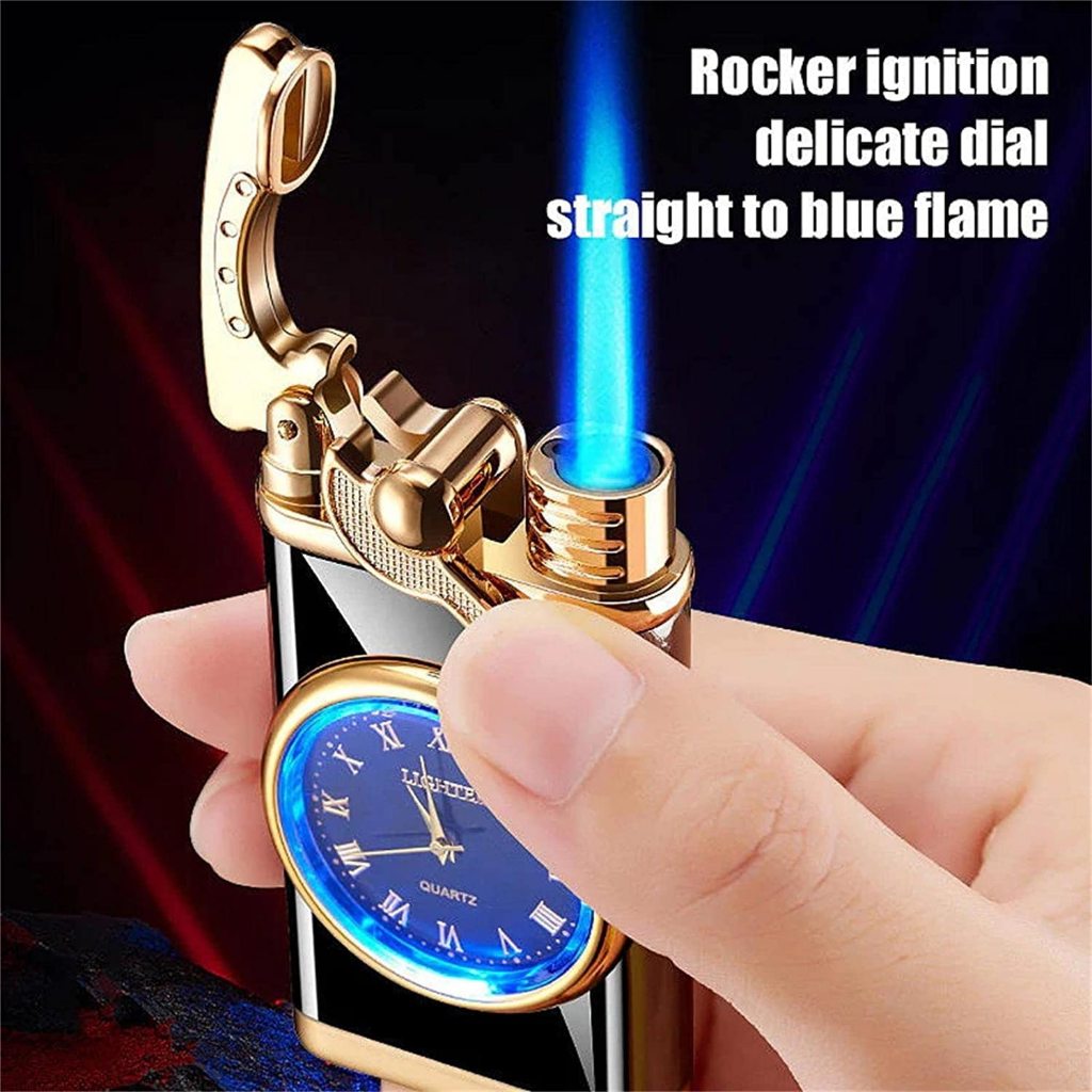 Electronic Watch Lighter - Metal Windproof Lighter (Rocker Ignition ...