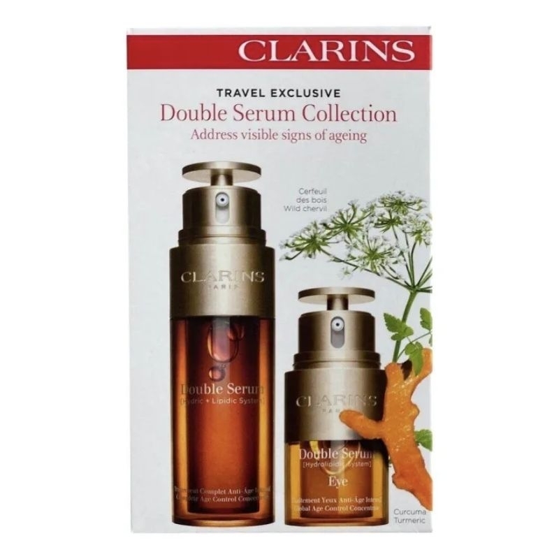 CLARINS Double Serum collection Face & Eye Travel Sets 50ml+20ml ...
