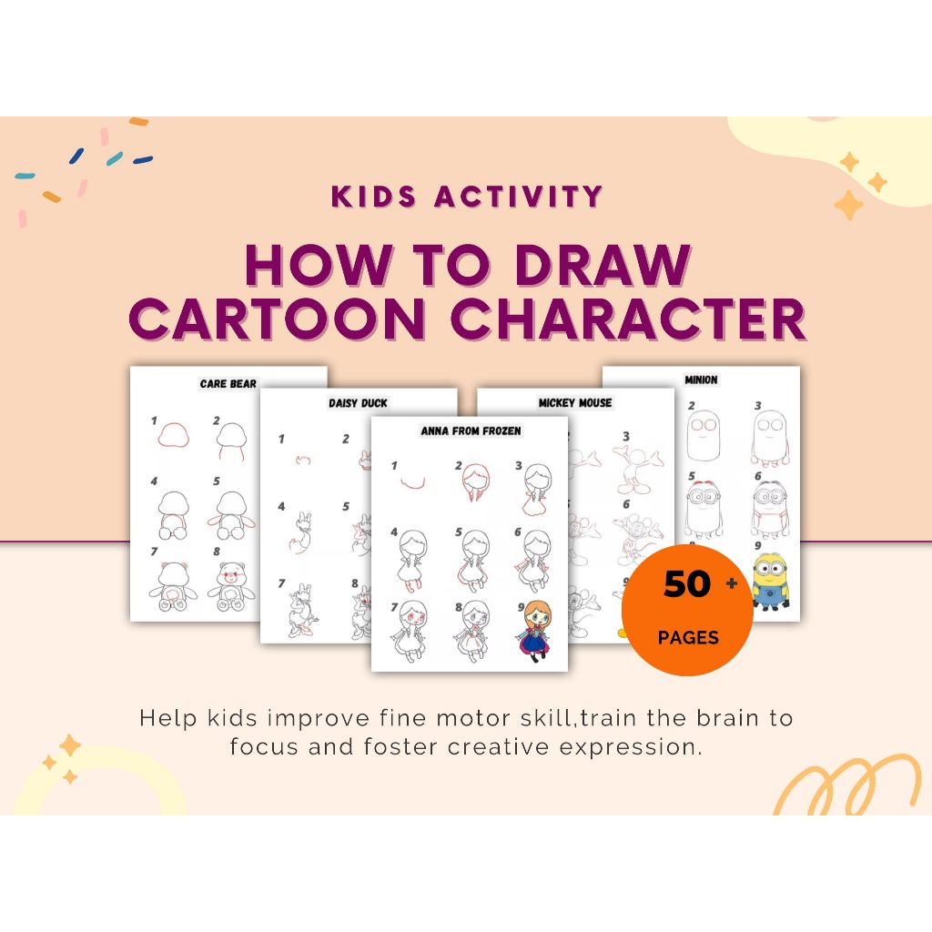 Learning To Draw Step-by-Step| How To Draw Cute Cartoon Characters ...