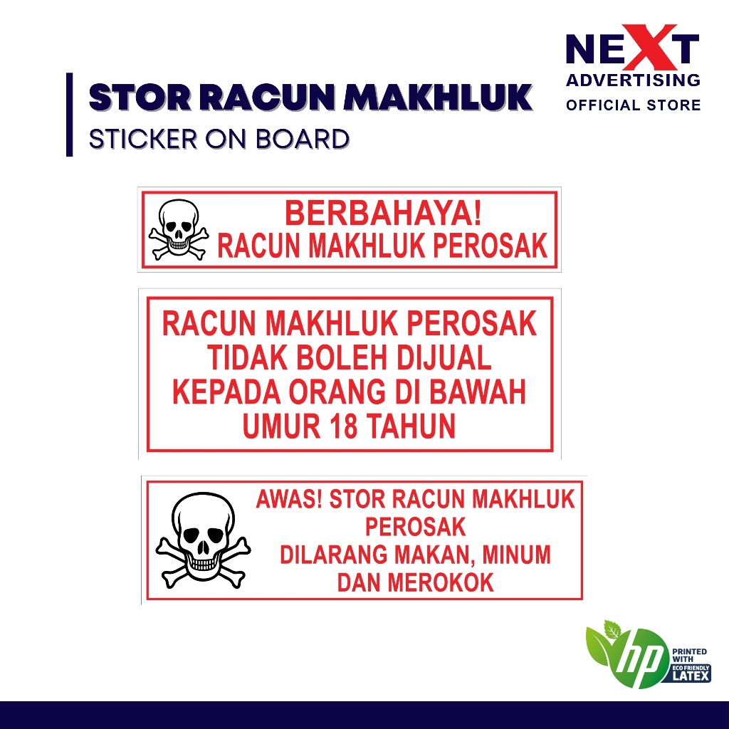 Papan Tanda Stor Racun Makhluk Perosak | Awas Dilarang Makan Minum Dan ...