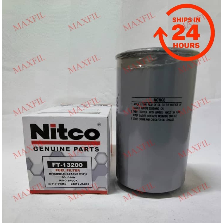 HINO BUS RN8J FUEL FILTER NITCO FT13200 [23310-EV250, 23310EV251 ...