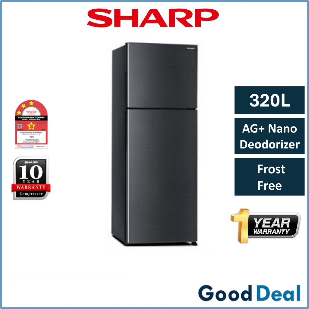 Sharp SJ327MDS 320L 2 Doors Refrigerator Peti Sejuk Fridge | Shopee ...