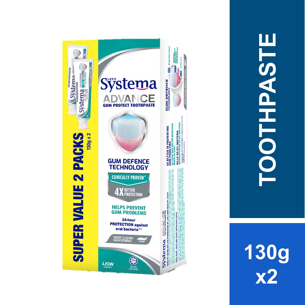 Systema Advance Toothpaste Deep Clean Whitening Super Value 130g x 2s ...