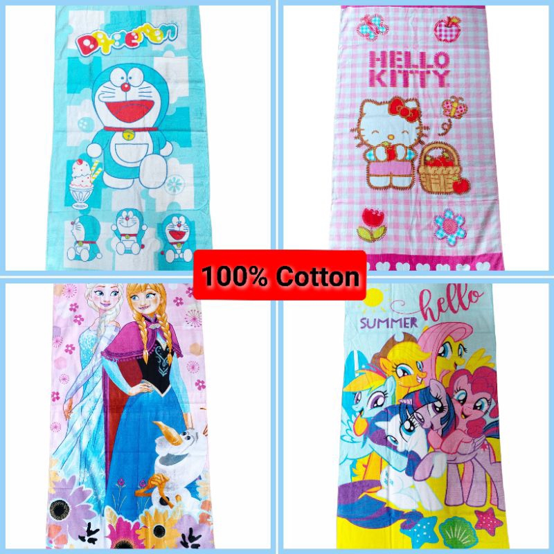 TUALA KARTUN 100% Cotton 60cmx120cm (READY STOCK) Baby Shark Spiderman ...