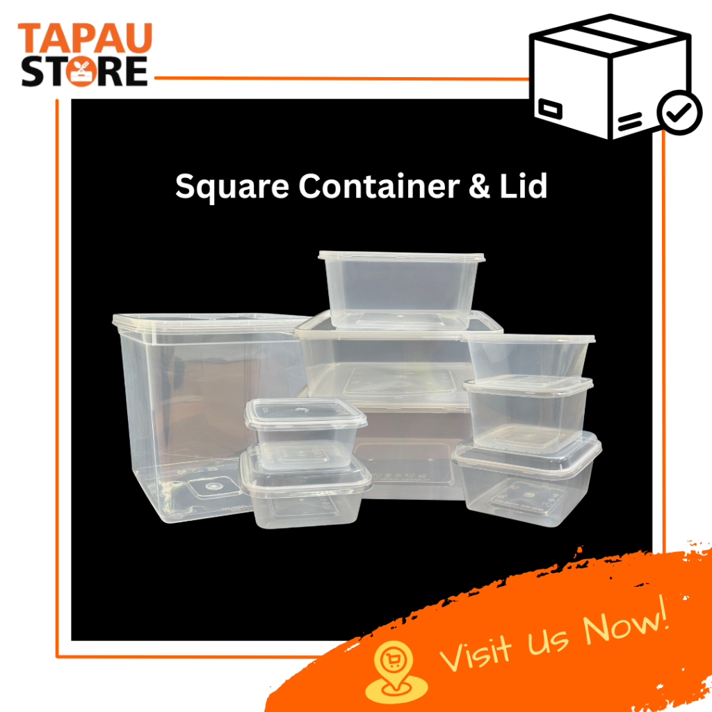 Plastic Square Container & Lid / Food Container / Food Storage / Square ...