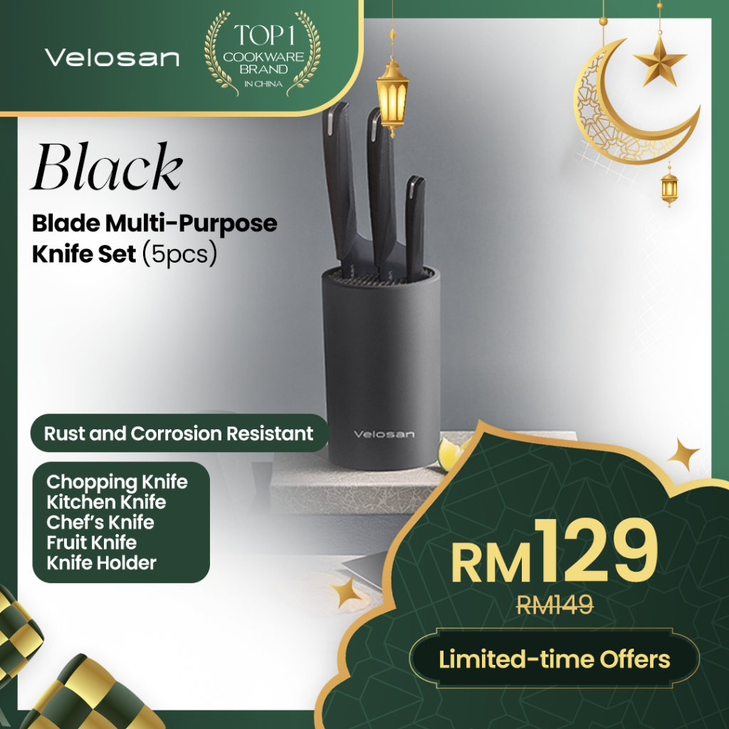 [Top picks] Velosan Black Blade Multi-Purpose Knife Set (5pcs) | Shopee ...