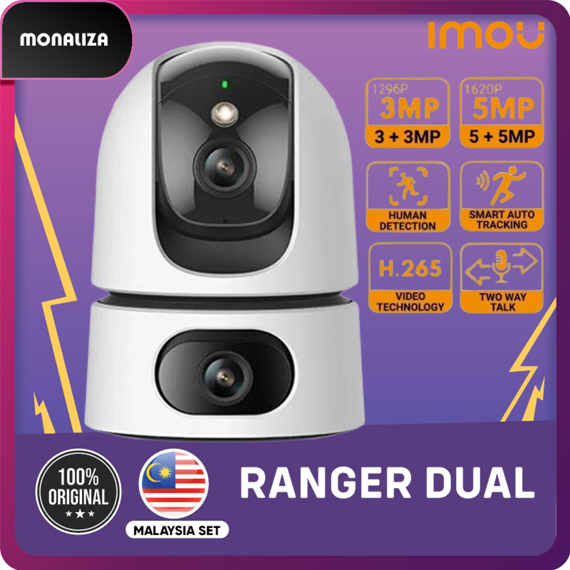 IMOU Ranger Dual 8MP Full-color Night Vision 3mp+5mp Indoor Security ...