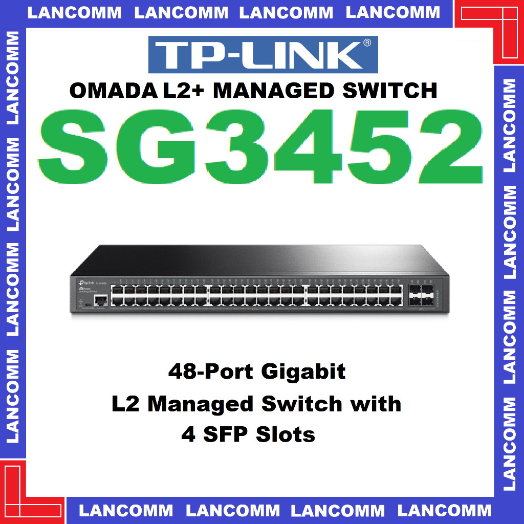 TP-LINK SG3452 Omada Cloud-Base 48-Port Gigabit L2 Managed Switch with ...
