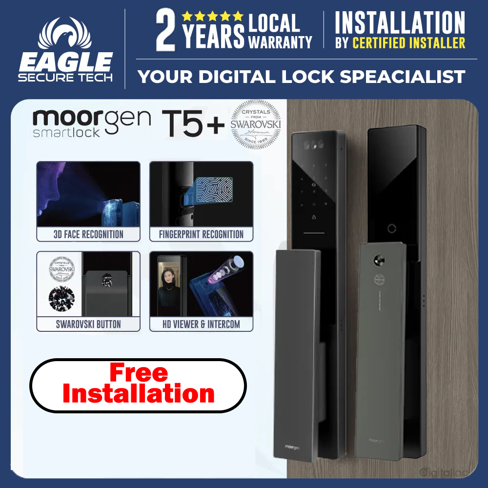 Moorgen T5+ Smart Door Lock Smart Fingerprint Lock with Camera ...
