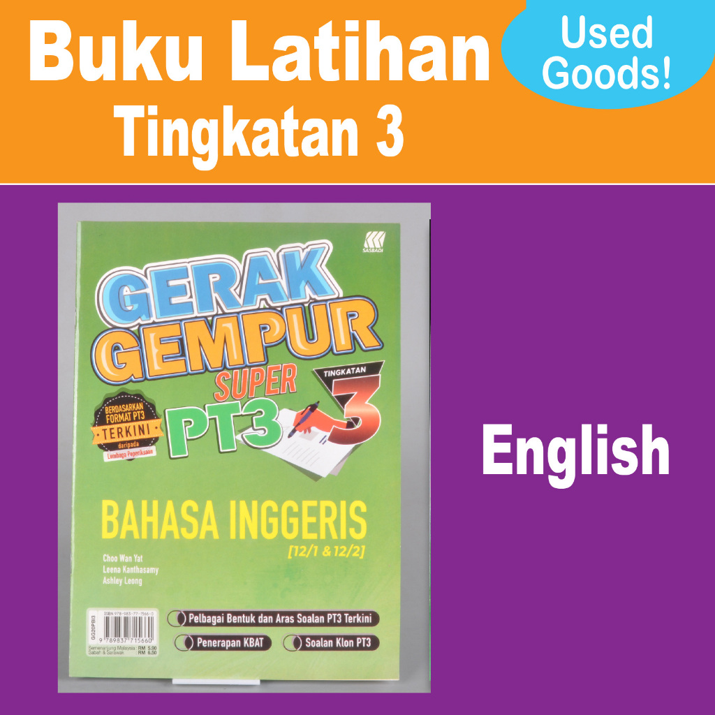 [EXE-T3 - Eng] PT3 Buku Latihan, Exercise Book, Tingkatan 3, English ...