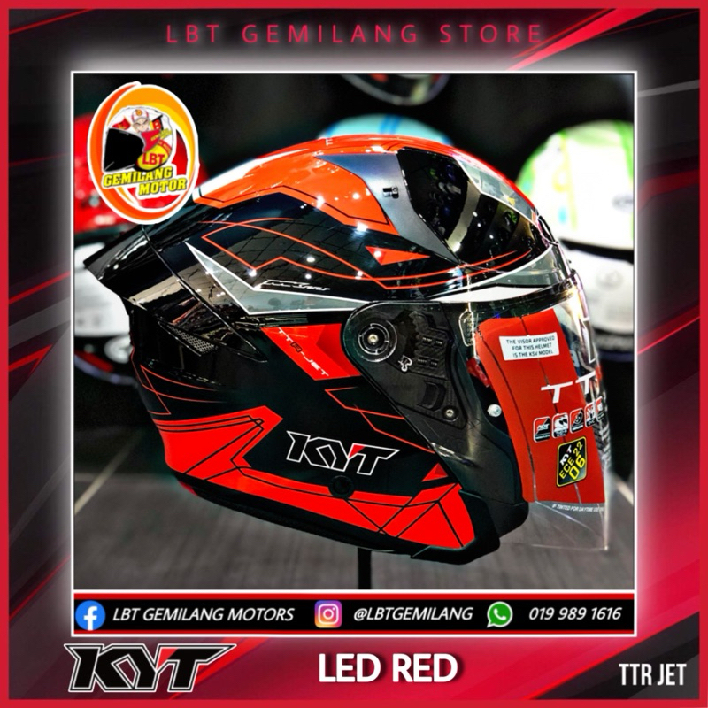 KYT Helmets TTR JET [LED RED] | Shopee Malaysia