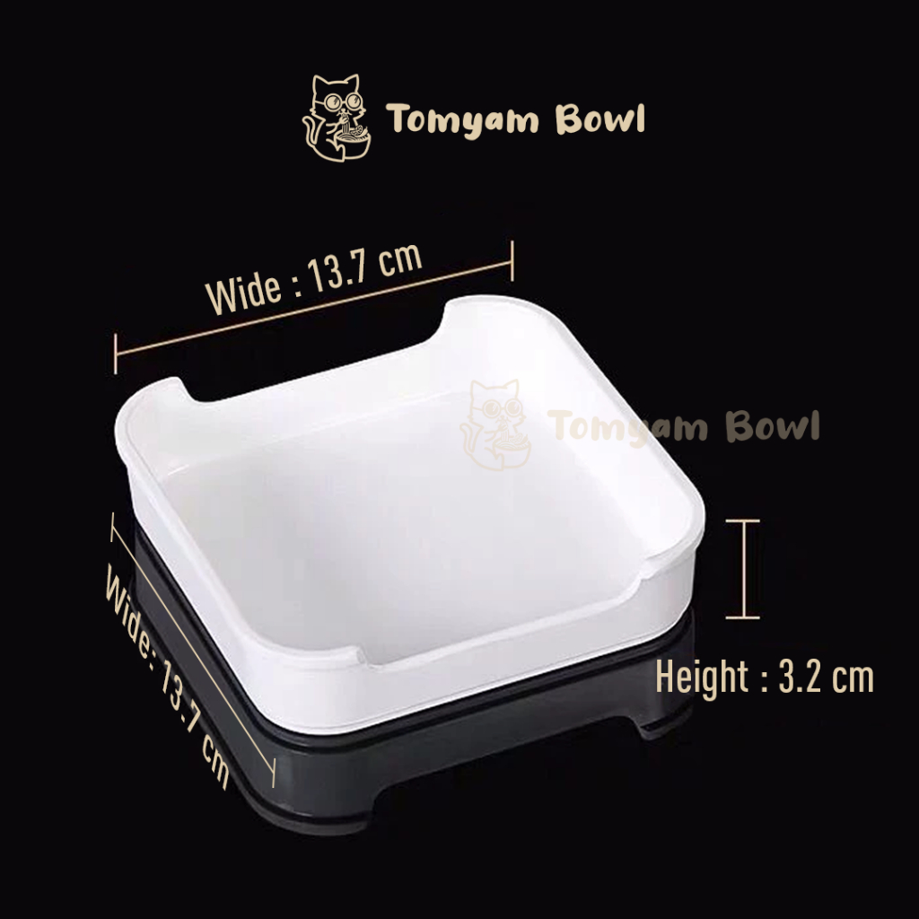 Melamine Square Plate for Steamboat BBQ Meat Plate Stackable (White ...