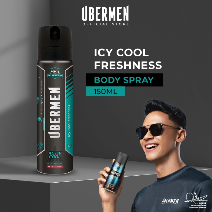Ubermen Anti-Perspirant Body Spray 150ml (Activ Cool) | Shopee Malaysia