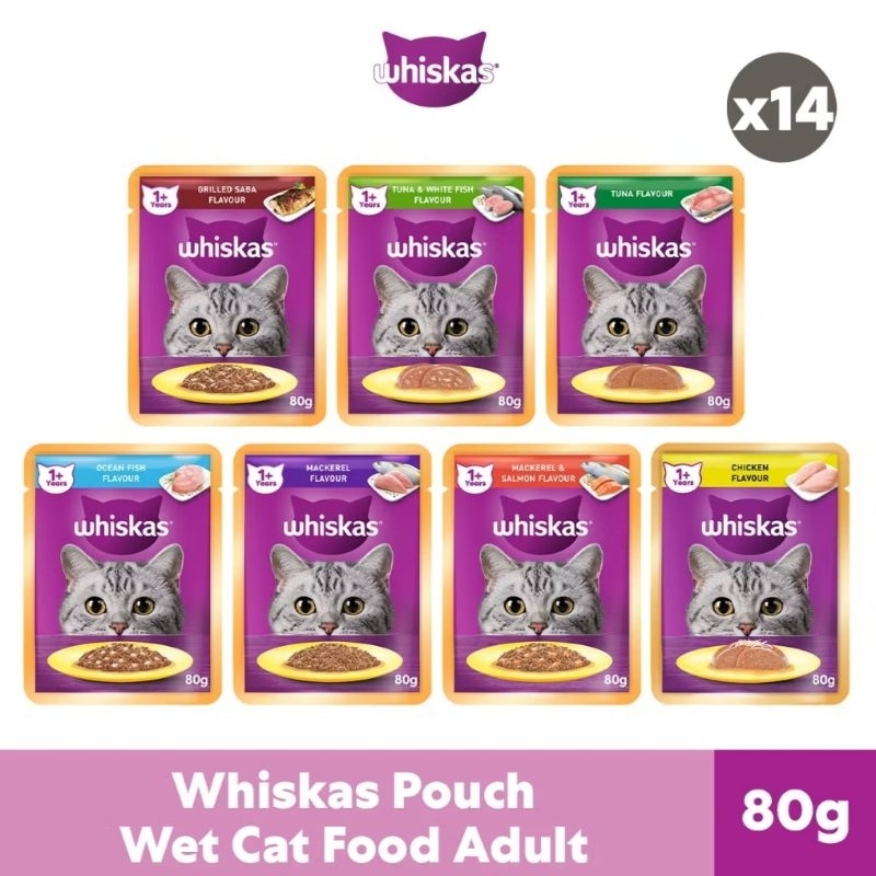 Whiskas Wet Cat Food (1 Box = 80g X 14Pouch) | Shopee Malaysia