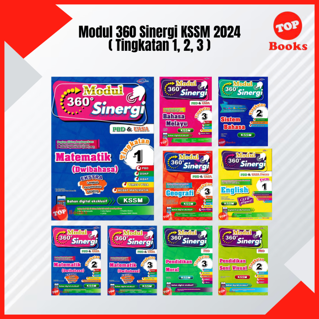 [TOPBOOKS Cemerlang] Buku Latihan : Modul 360 Sinergi Tingkatan 1 2 3 KSSM (2024) | Shopee Malaysia