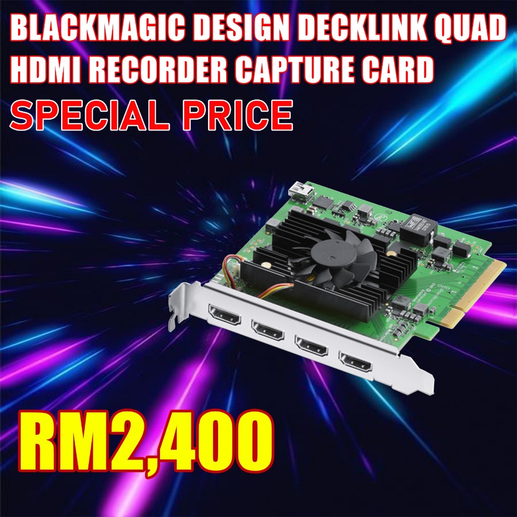 Blackmagic Design DeckLink Quad HDMI Recorder Capture Card ONE YEAR ...