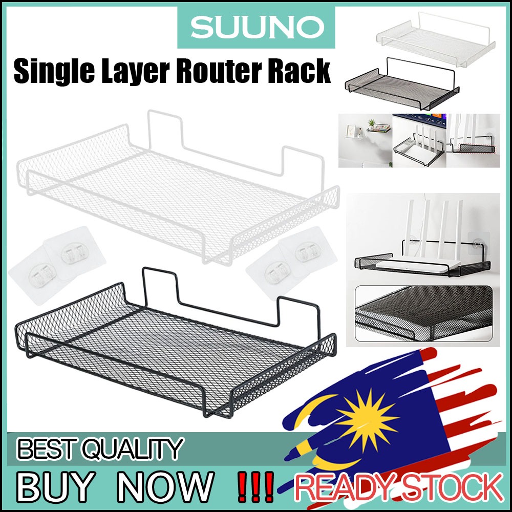 Single Layer Router Rack Shelf Set-top tv Box Bracket Wall Mini PC DVD ...