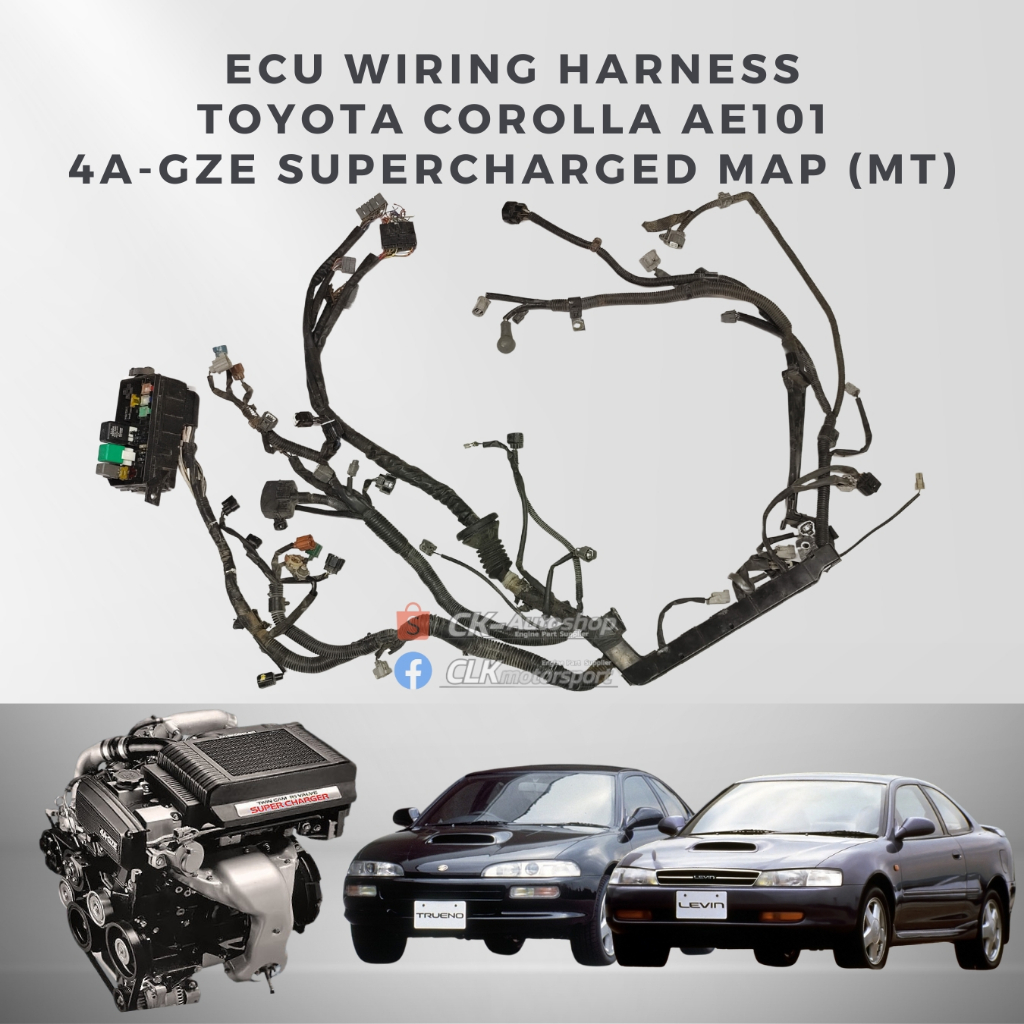 ECU Wiring Harness (complete) Toyota 1.6L 4AGZE Supercharged Map ...