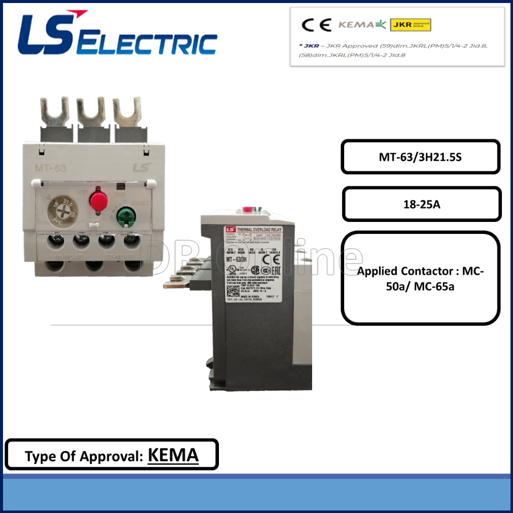 LS OVERLOAD RELAY AC METASOL 18A - 65A ~ FOR MC-50A-MC-60A, (MT-63 ...