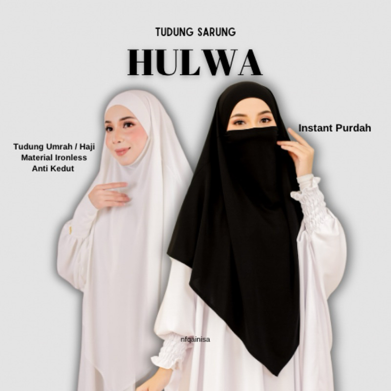QAINISA HULWA Tudung Sarung Labuh Berdagu Ironless Purdah Bidang 60 50 ...