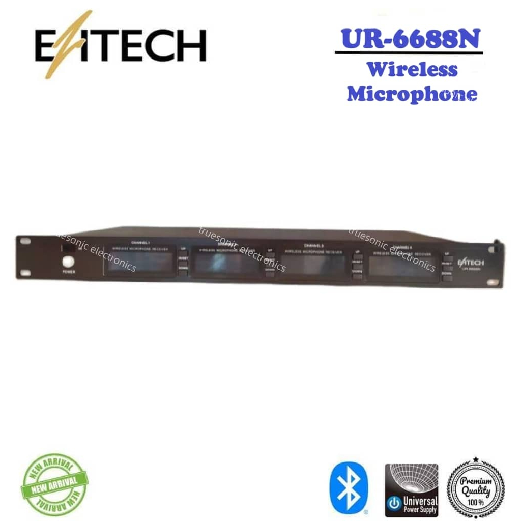 EZITECH UR6688N 4 CHANNEL UHF WIRELESS HANDHELD MICROPHONE | Shopee ...
