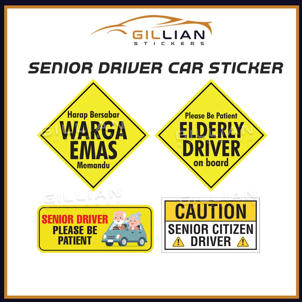 Car Sticker SENIOR Driver Elderly Warga Emas | Shopee Malaysia