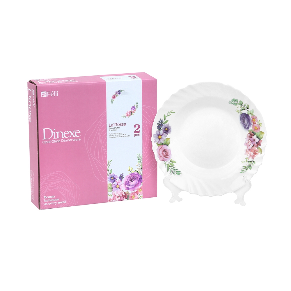Felli Dinexe 9" Opal Glass Soup Plate Set (2 Pcs) - La' Rossa | Shopee ...