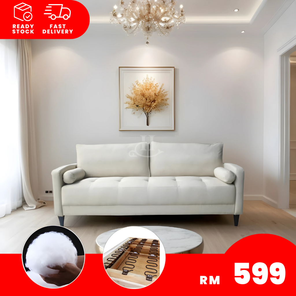 I HOME VENDETTA 3 Seater Sofa with FREE 2 Pillow / Fabric Sofa Upholstery | Shopee Malaysia
