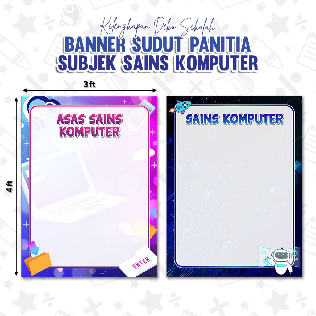 🌼1 DAY SHIP🌼 Banner Sudut Panitia - Subjek Sains Komputer / Asas Sains ...