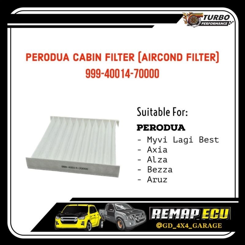 PERODUA 999-40014-70000 AIRCOND CABIN FILTER - MYVI LAGI BEST/ AXIA ...