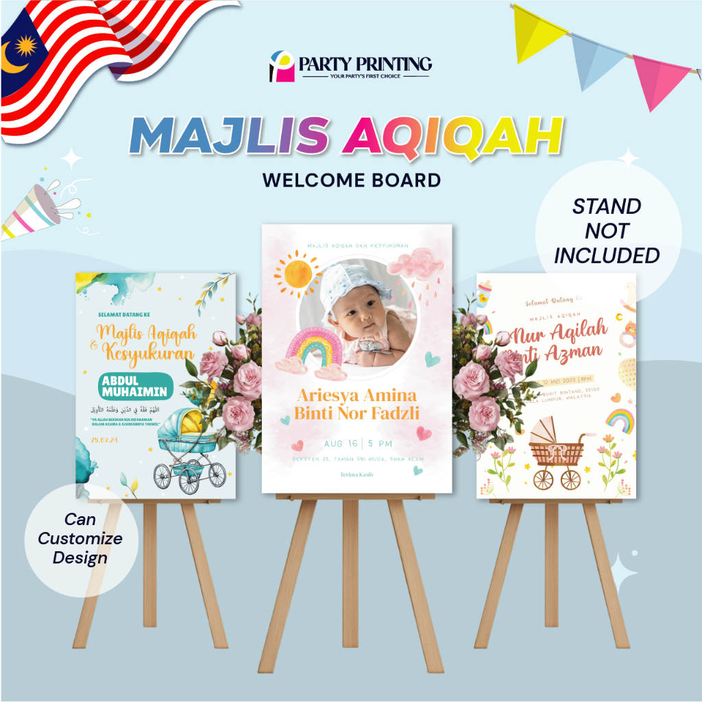 Welcome Board Aqiqah Majlis Kesyukuran Welcome Board/ KT Foamboard/KT ...