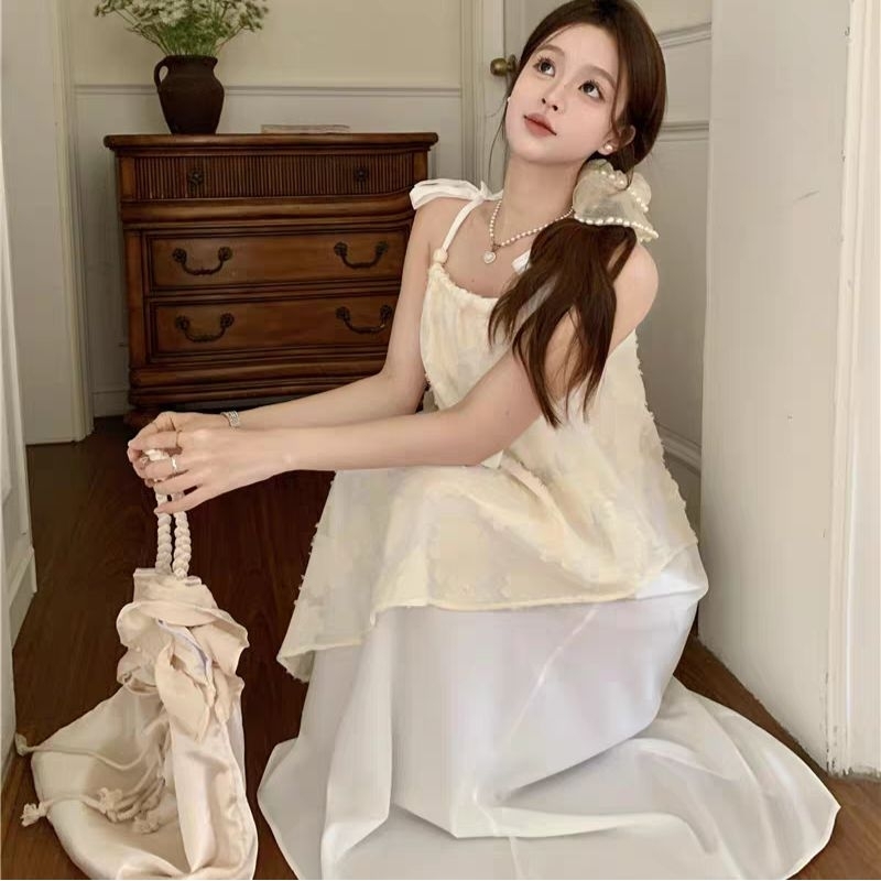 【T556】KIMOOJI 店主推荐！Korean Chic Long Beach Maxi Dress 钩花设计超气质连身裙 Holiday Chill Vibes Maxi Dress ...