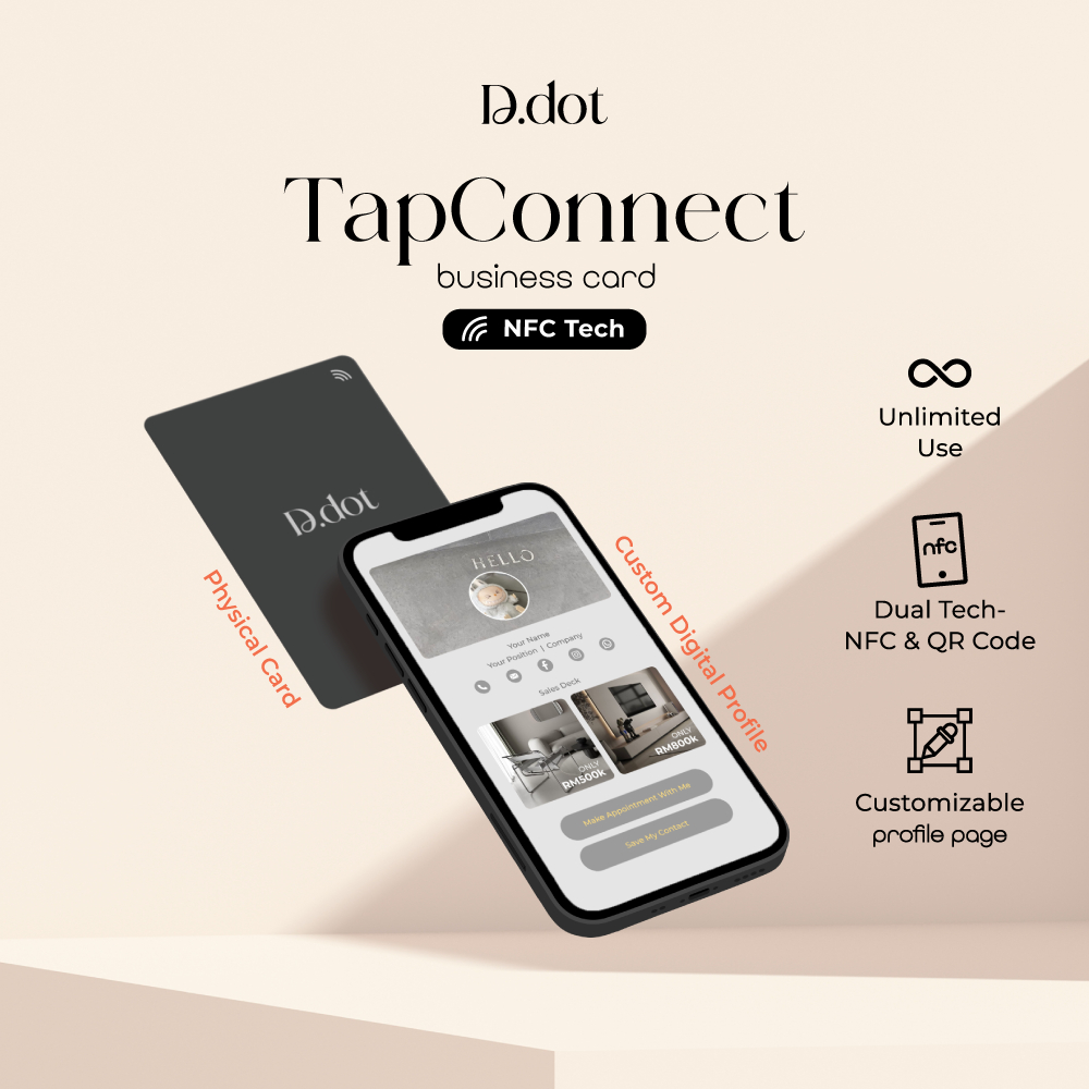 D.dot TapConnect Digital Business Card | Customize Printing | Instant Contact Sharing| Unlimited ...