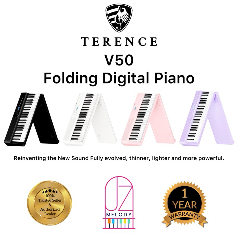 Terence Piano 特伦斯V50折叠钢琴 TERENCE V50 Folding Digital Piano (88Keys with Dynamic Touch Soft ...