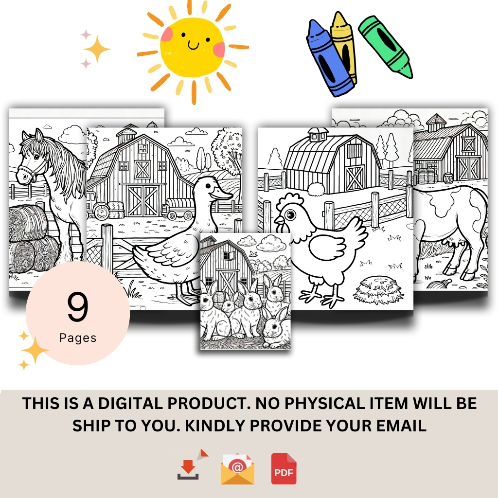 Farms Animals Coloring Page | Shopee Malaysia