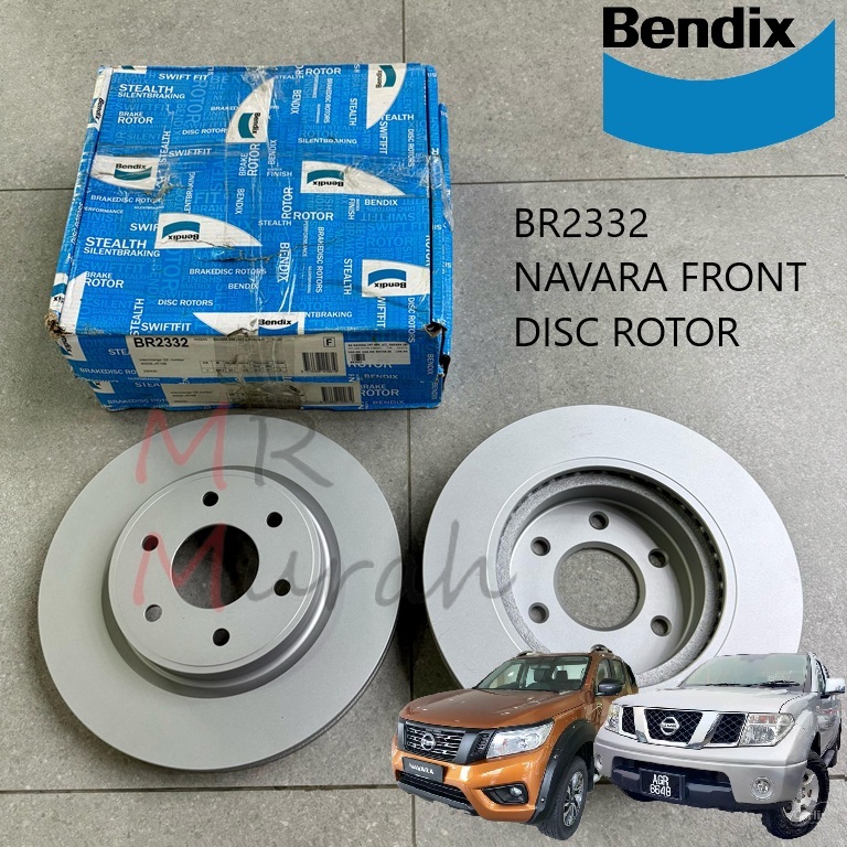 Original Bendix BR2332 Nissan Navara D40, D23 Np300 2016 Front Disc Rotor (depan) SET 2PCS ...