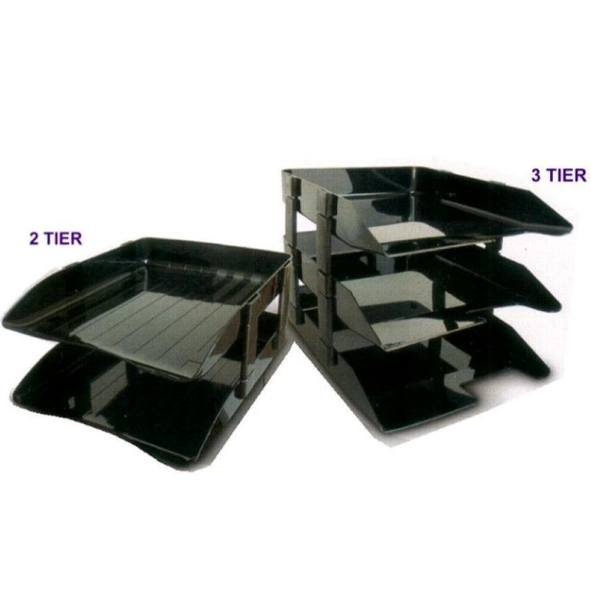 DOCUMENT TRAY (BLACK) / 2 TIER / 3 TIER | Shopee Malaysia