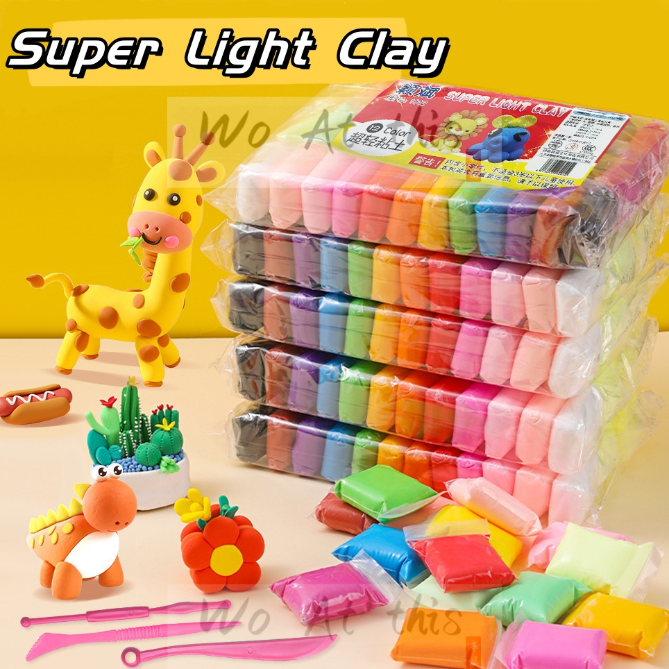 Super Light Clay 12/24/36 Color Air Dry Clay Set Rubber Clay Colored Clay Easy To Stretch Non ...