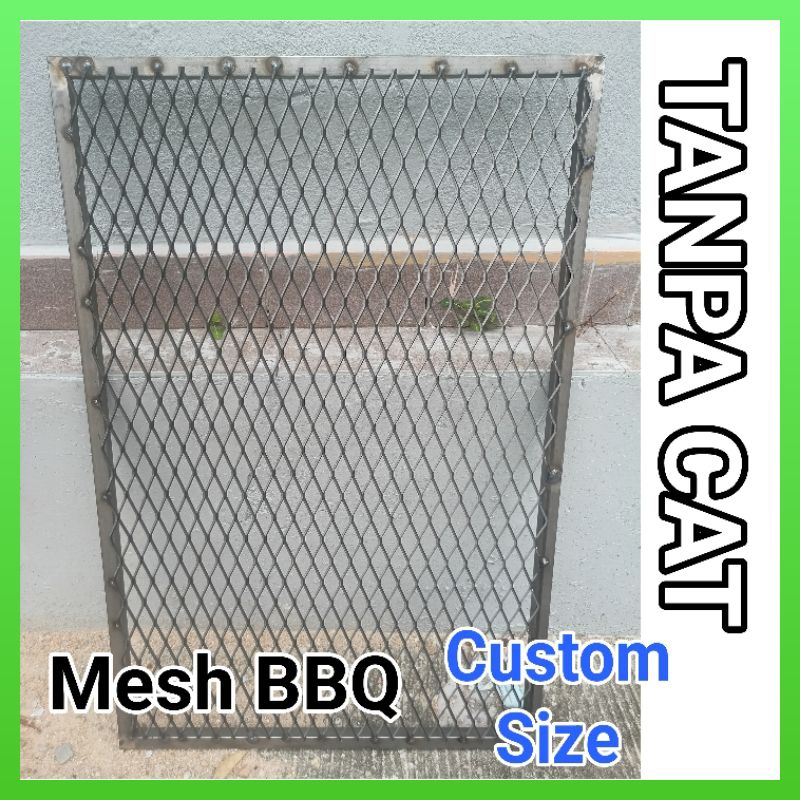 MESH BBQ (Tanpa Cat) Custom Size/ Grill Tong Drum Grill Net Jaring Mild ...