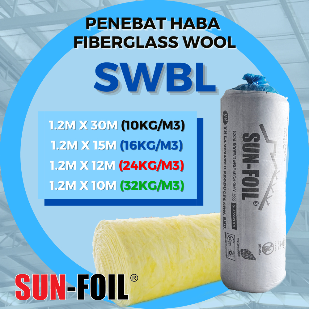 SUNFOIL Fiberglass Wool SWBL [10kg/m3][16kg/m3][24kg/m3][32kg/m3] Heat ...