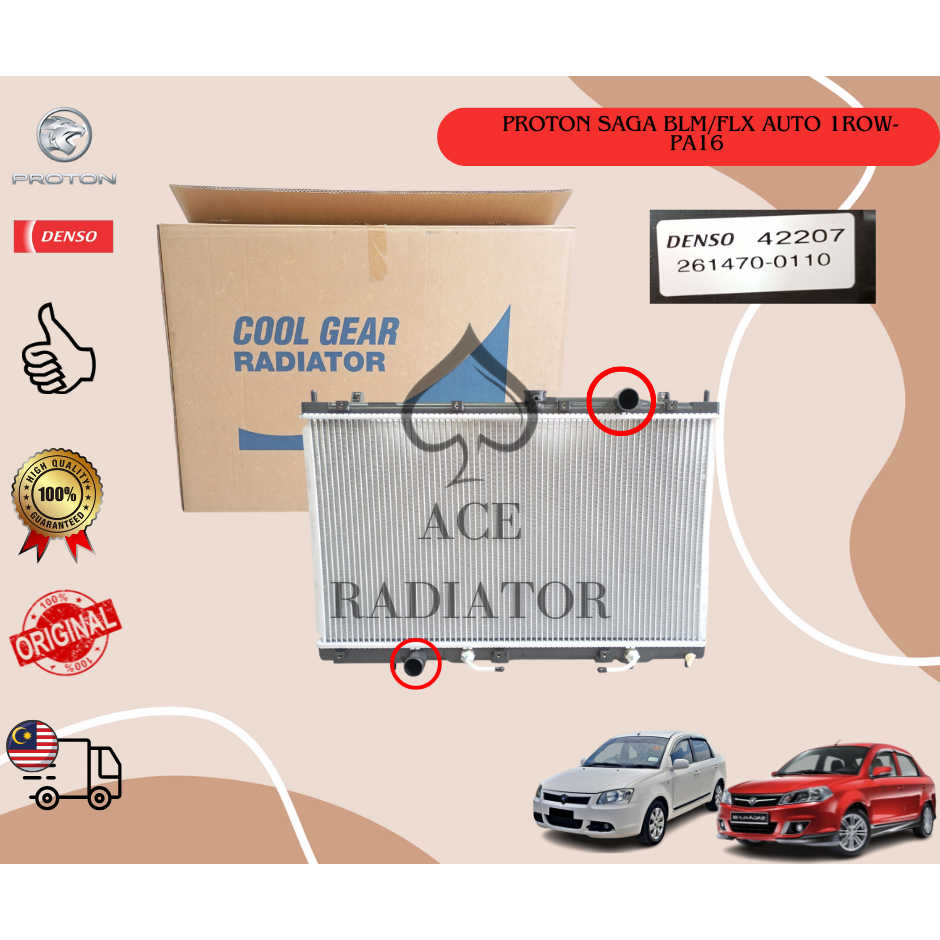 ORIGINAL DENSO COOL GEAR RADIATOR ASSY PROTON SAGA BLM/FLX AUTO 1ROW ...