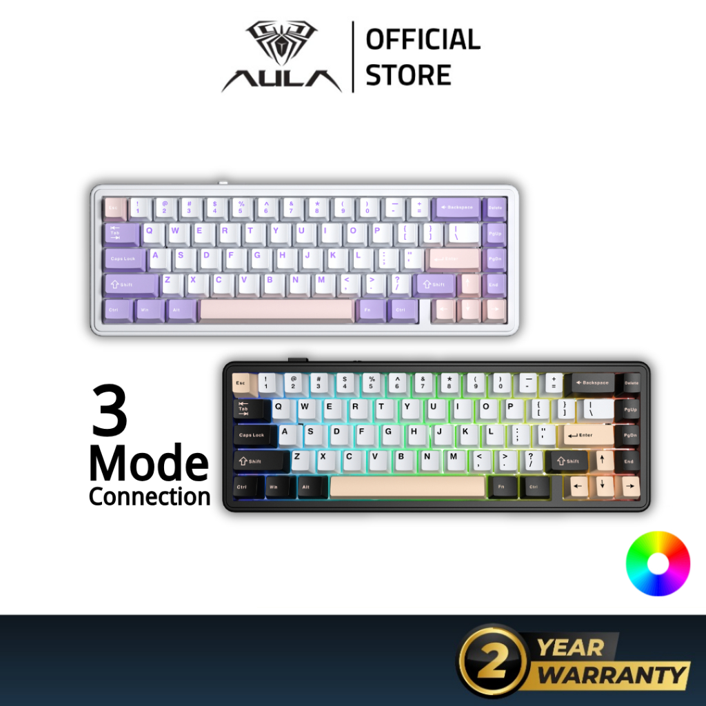 AULA F65 Mechanical Keyboard 67 Keys 3mode Hot Swappable RGB Customized ...