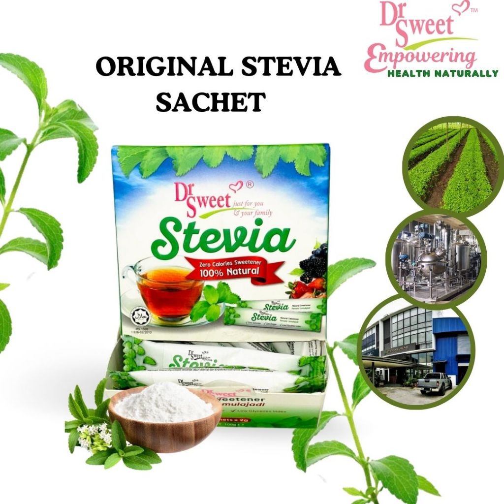 Dr Sweet Stevia Sachet / Gula Stevia Natural Pure Halal Pemanis ...