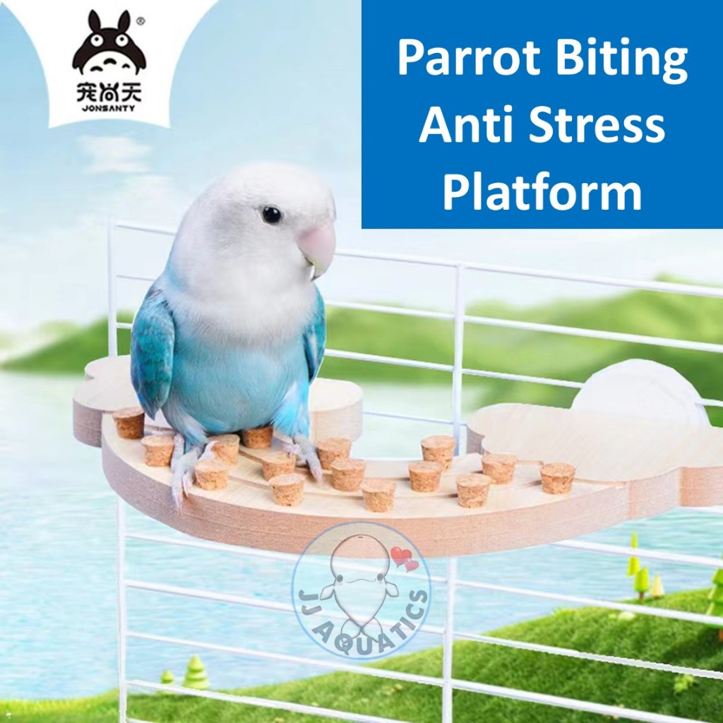 🔥Ready Stock🔥Jonsanty Parrot Bird Anti Stress Natural Wood Platform ...