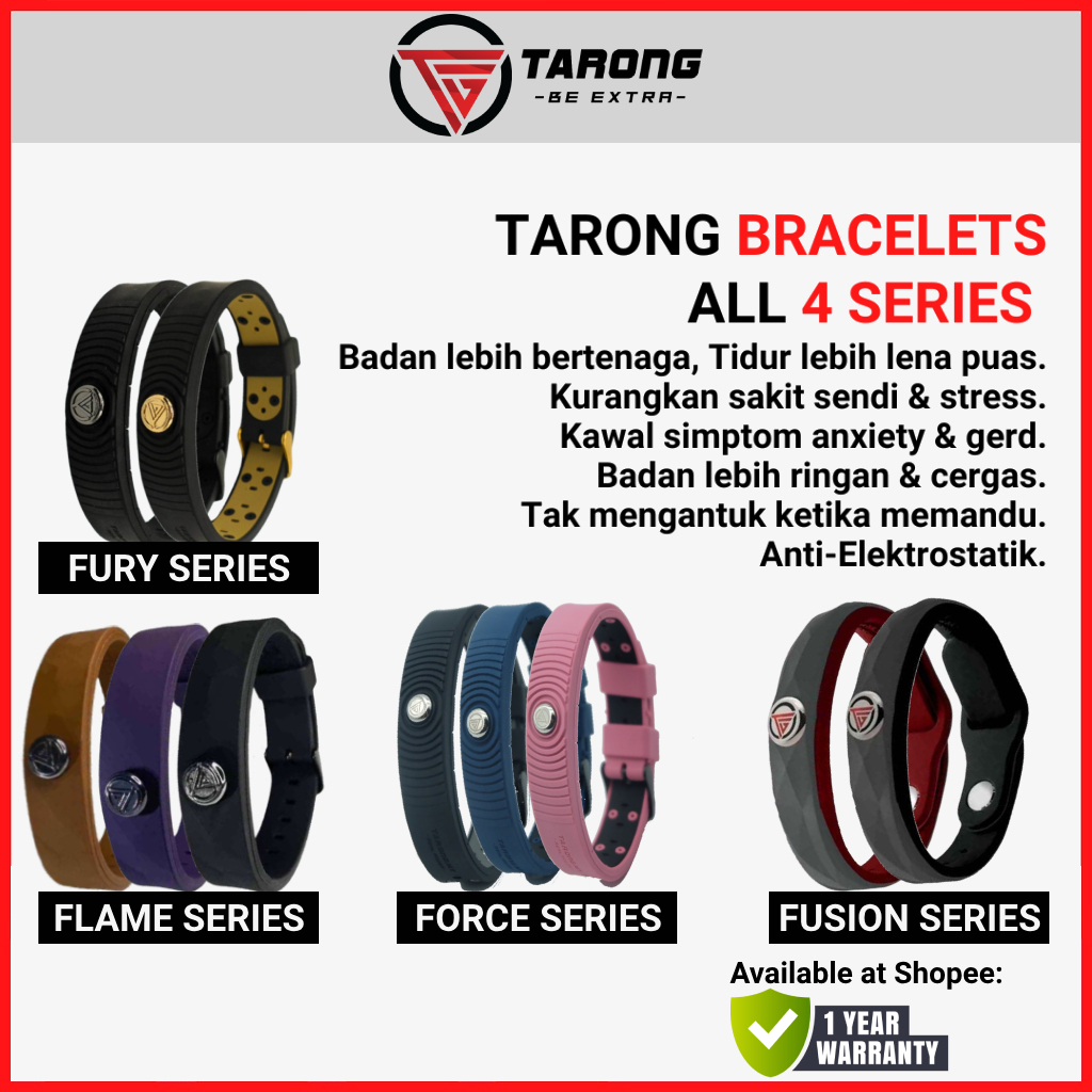 Tarong Energy Bracelet Original HQ Gelang Tenaga Tarung Magnet Kesihatan Ion Negatif For Man Men ...