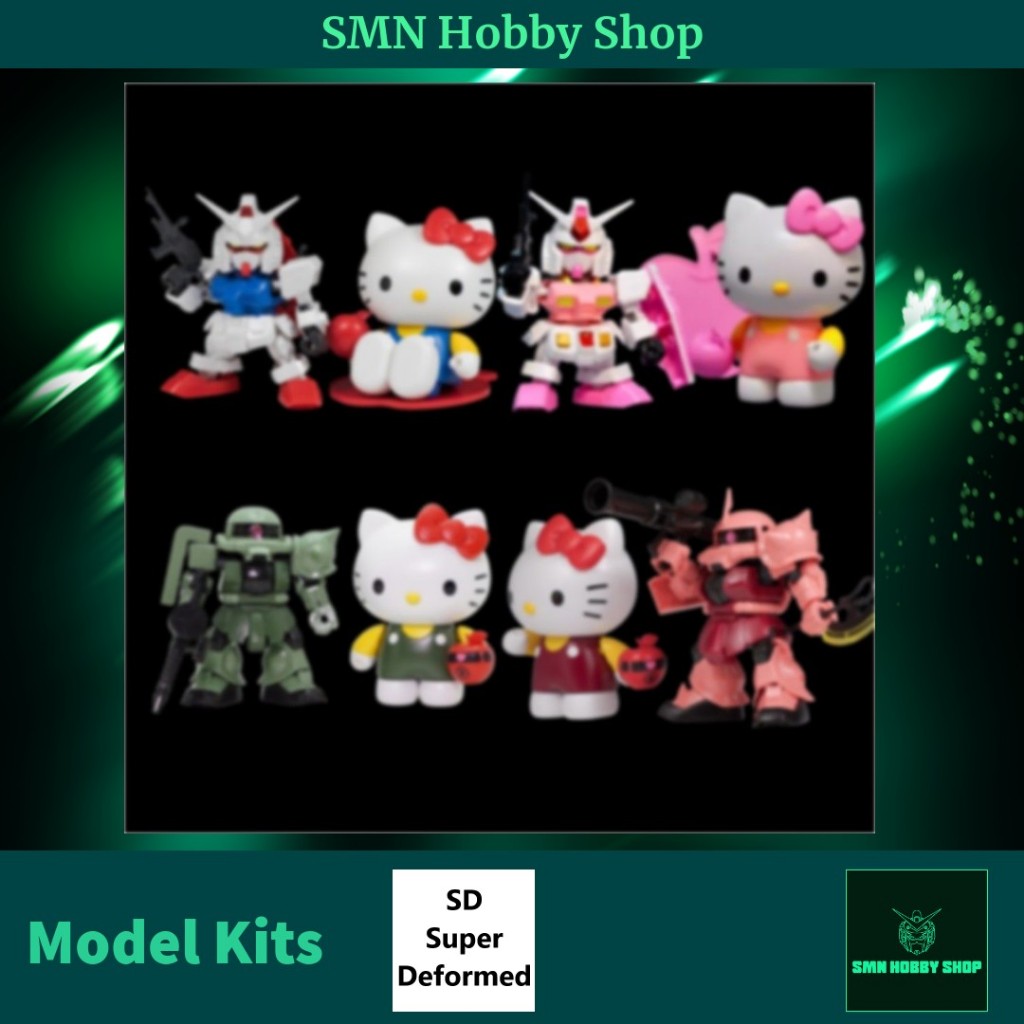 SDCS Super Deformed Hello Kitty RX-78-2 / Zaku II GD Plastic Model Kit ...