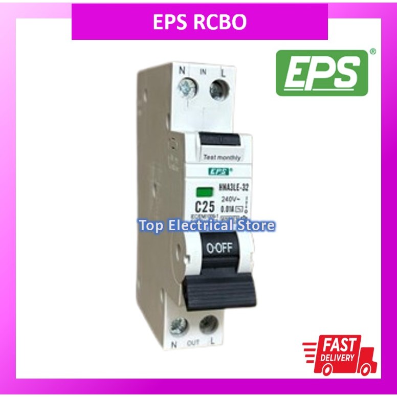 EPS RCBO 20A/25A 1P+N 10MA RCBO TYPE AC | Shopee Malaysia