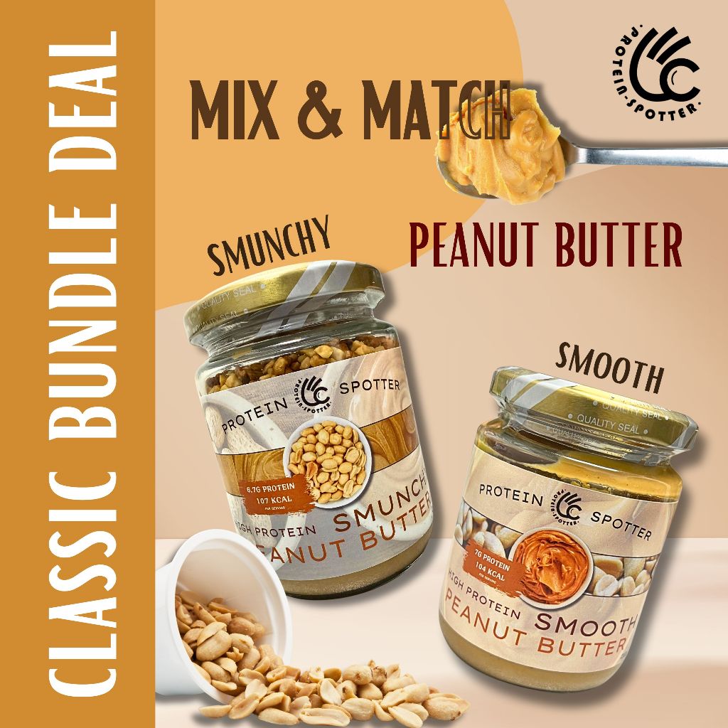 (BUNDLE) Protein-Spotter Smooth and Smunchy High Protein Low Fat Peanut ...