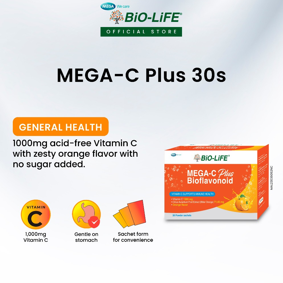 BiO-LiFE Mega C Plus Bioflavonoid 30 sachets (EXPIRY DATE MARCH 2026 ...